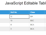 Javascript Editable Table Tpoint Tech