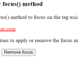 Javascript Focus Method Tpoint Tech