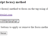 Javascript Focus Method Tpoint Tech