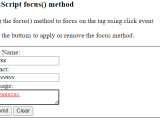 Javascript Focus Method Tpoint Tech