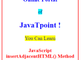Javascript Insertadjacenthtml Method Tpoint Tech