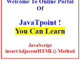 Javascript Insertadjacenthtml Method Tpoint Tech