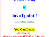 Javascript Insertadjacenthtml Method Tpoint Tech