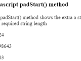 Javascript Padstart Method Tpoint Tech