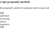Javascript Prepend Method Tpoint Tech