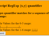 Javascript Regexp X Y Quantifier Tpoint Tech