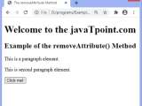 Javascript Removeattribute Method Tpoint Tech