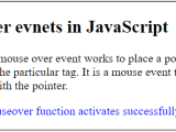 Mouseover Function In Javascript Tpoint Tech