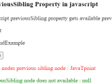 Previoussibling Property In Javascript Tpoint Tech