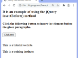 Jquery Insertbefore Method Tpoint Tech