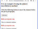 Jquery Insertbefore Method Tpoint Tech