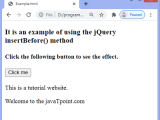 Jquery Insertbefore Method Tpoint Tech