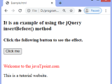 Jquery Insertbefore Method Tpoint Tech