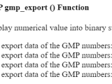 Php Gmp Export Function Tpoint Tech