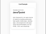 Ionic Cards Tpoint Tech