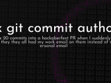 Fix Git Commit Author