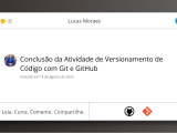 Conclusão Da Atividade De Versionamento De Código Com Git E Github