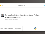 Formações Python Fundamentals E Python Backend Developer Carlos Cgs