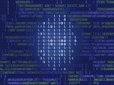 Blue Binary Data Software Programming Code Background Random Parts Of