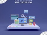 Premium Psd 3d Rendering Web Postdevelopment Software Website