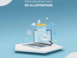 Premium Psd 3d Rendering Web Postdevelopment Software Website