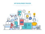 Premium Vector App Development Process Information Technologies