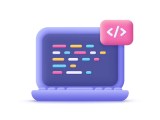 Premium Vector Computer Laptop And Program Code Development Coding