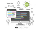 Premium Vector Computer With Code Programing Software Data