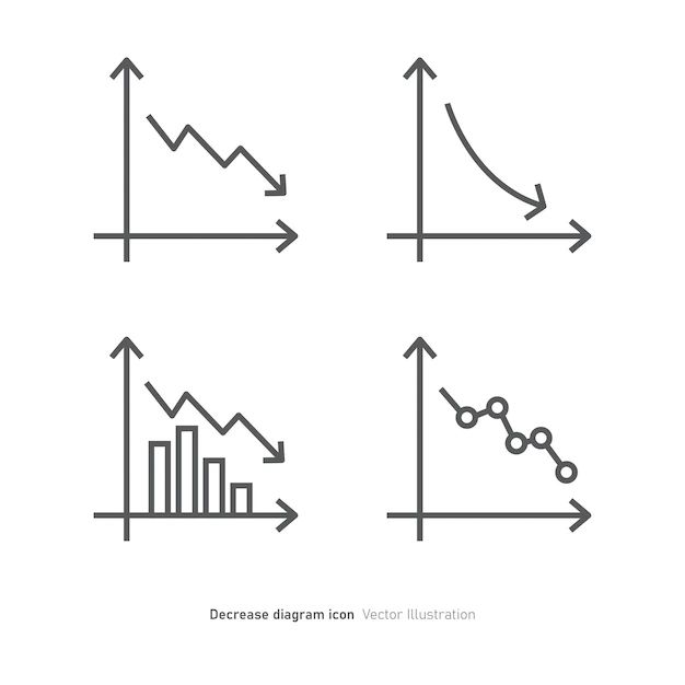 Premium Vector Cartoon Decrease Diagram Icon Vector Illustration Down - Sunset Wallpapers - Gorgeous High Resolution Collection