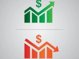 Financial Growth And Decrease Symbol Design Premium Vector