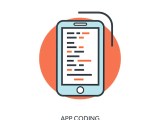 Premium Vector Flat Lined Document With App Code Coding Programming
