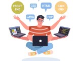 Premium Vector Of A Full Stack Developer Working On Computer It