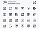 Premium Vector Programming And Coding 25 Line Filled Icon Pack