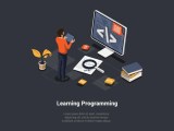 Premium Vector Programming And Coding Learning Concept Software