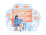 Premium Vector Programming And Engineering Development Girl