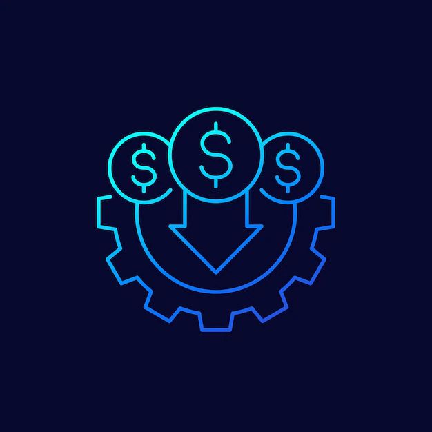 Reduce Decrease Cost Icon Royalty Free Vector Image - Geometric Arts - Modern 4K Collection