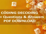 Coding Decoding Questions Answers Download Pdf Practice 50 Solved