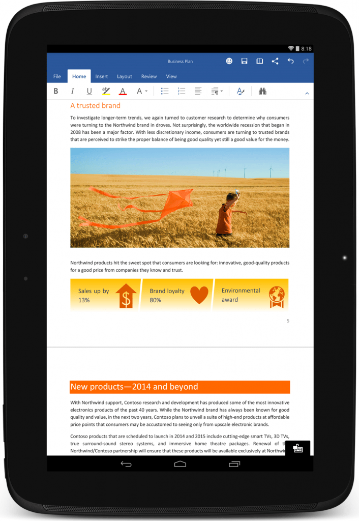 Microsoft Word, Excel, and PowerPoint for Android tablets now out of ...