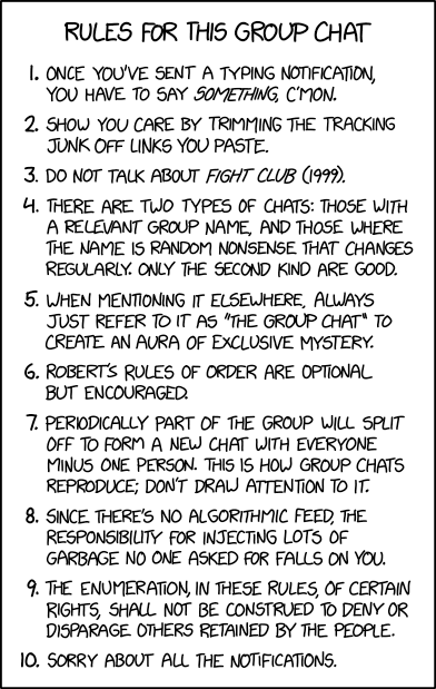 Group Chat Rules | Computer Borders