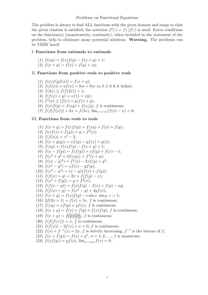 Advanced Functional Equations Pdf