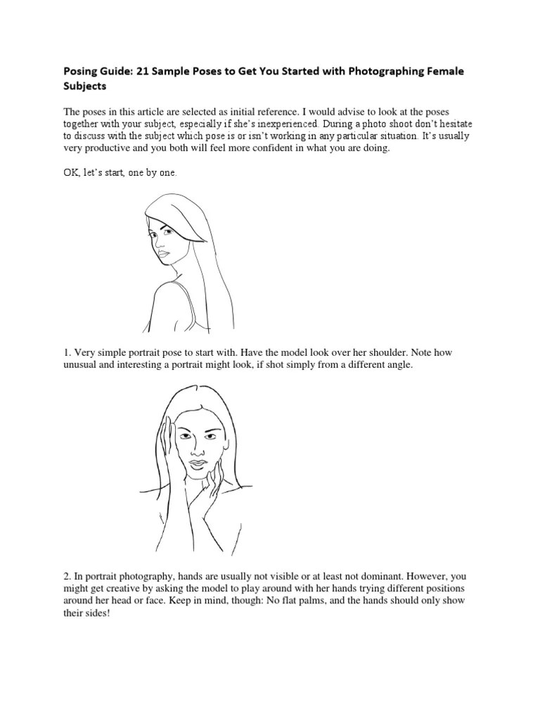 Posing Guide: 21 Sample Poses To Get You Started With Photographing ...