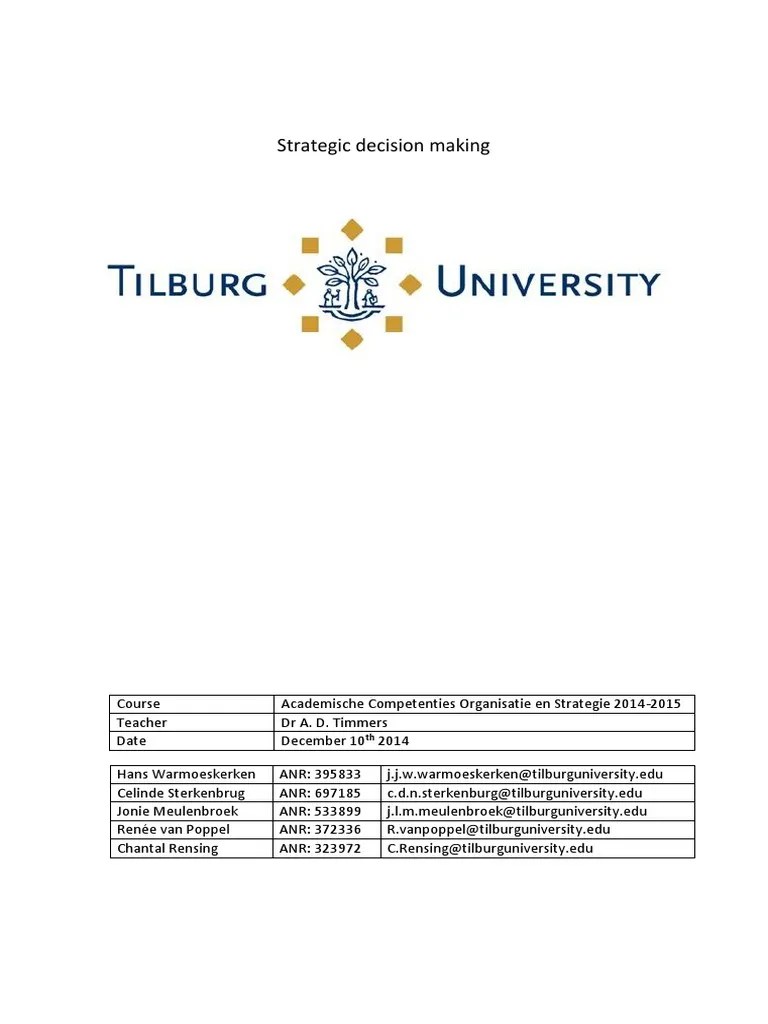 Strategic Decision Making | PDF | Transformational Leadership | Leadership