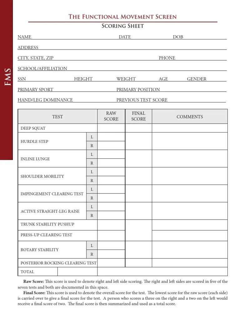 Fms Score Sheet Pdf Language Arts Discipline Teaching Methods