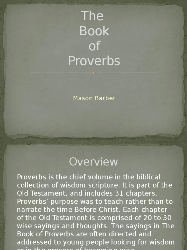 The Book Of Proverbs | PDF | Book Of Proverbs | Wisdom