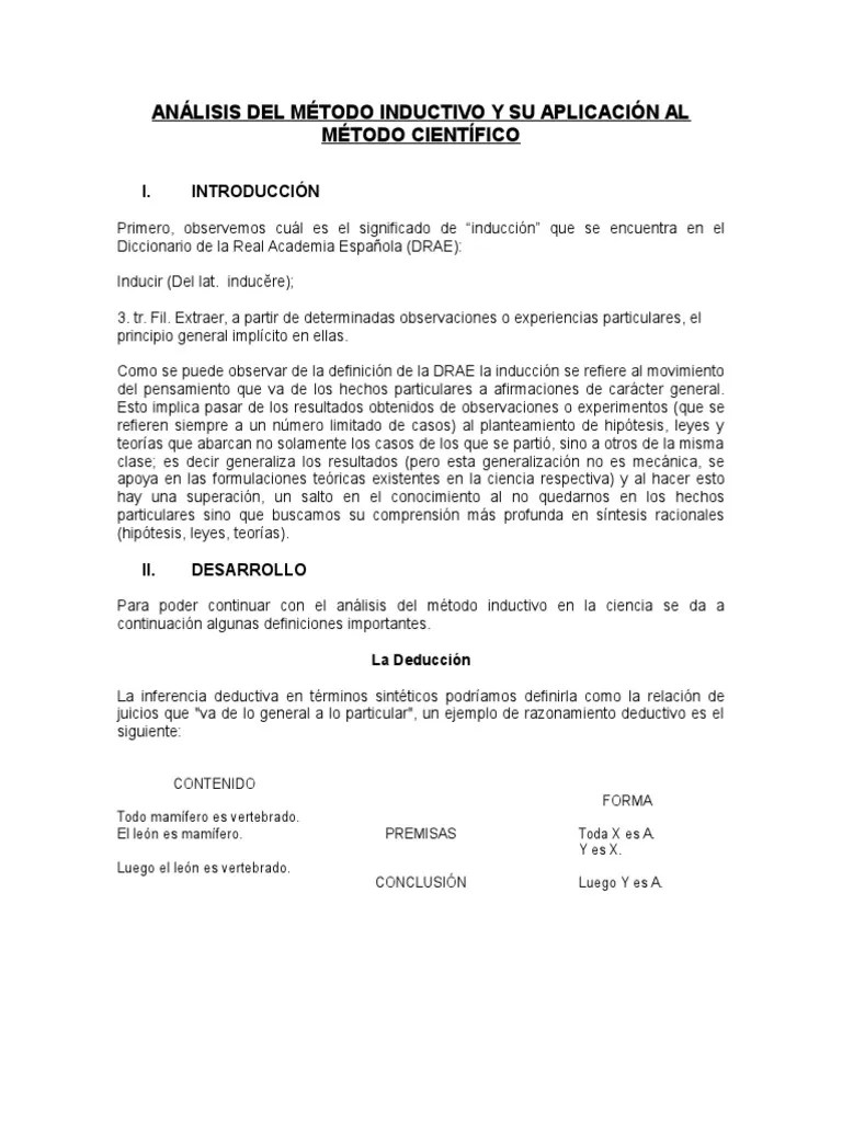 Inducción Pdf Razonamiento Inductivo Teoría