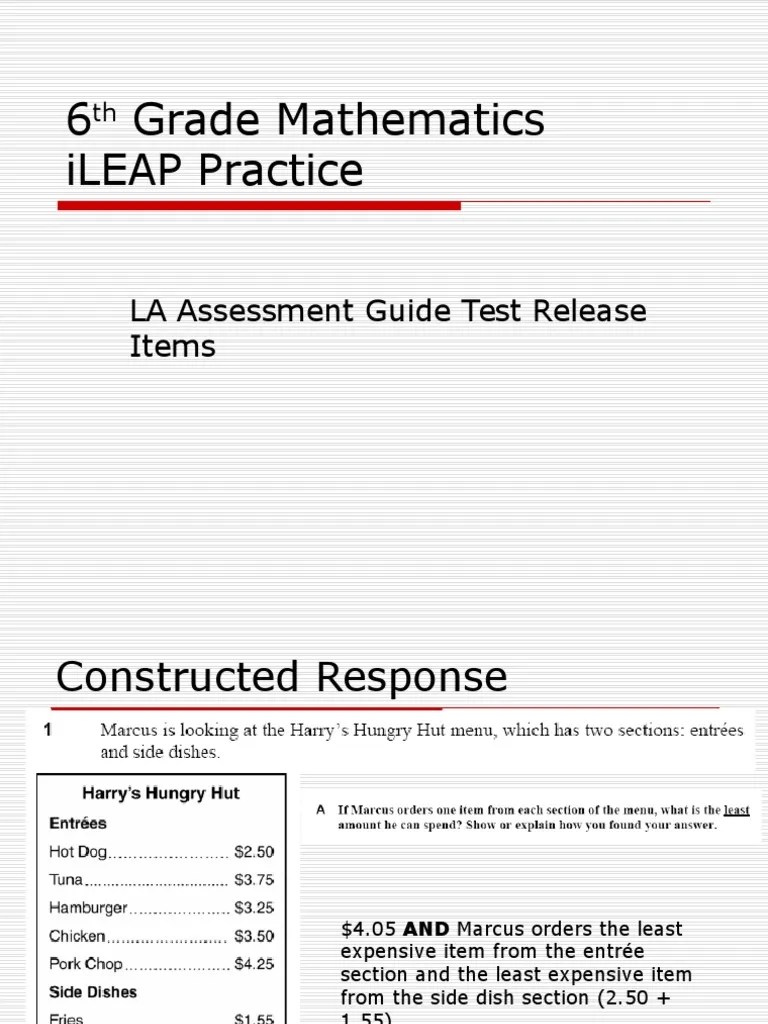 6th Grade Math Review Practice Test Pdf Foot Unit Multiple Choice