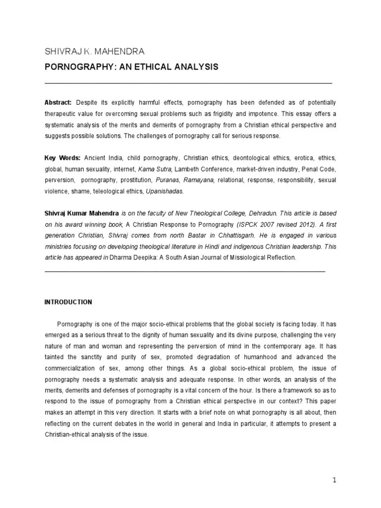 Pornography An Ethical Analysis PressCop PDF | PDF | Morality ...