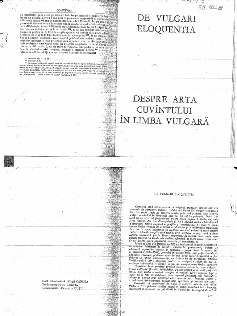 Dante De Vugari Eloquentia | PDF