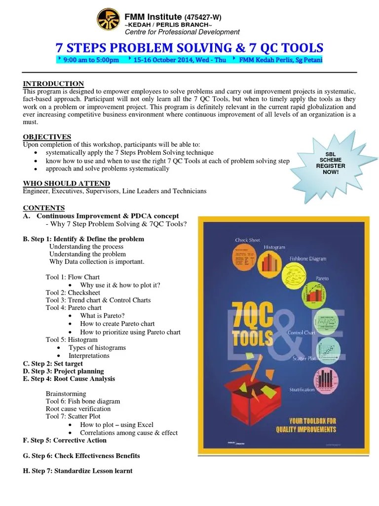 7 Steps Problem Solving Workshop Pdf Cheque Business