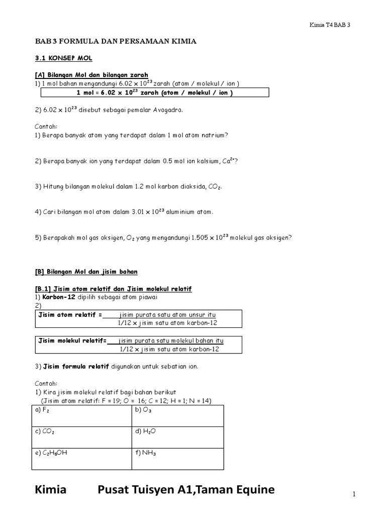 Kimia Tingkatan 4 Bab 3 Pdf